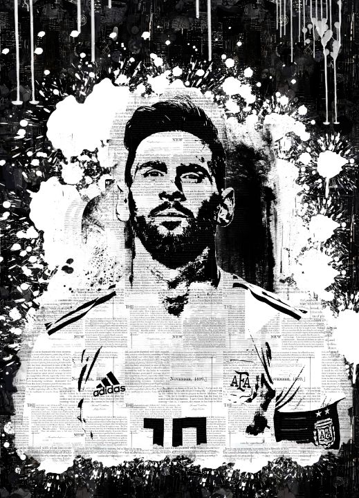 Lionel Messi Portrait - T98 - Drawings & Illustration, People & Figures ...