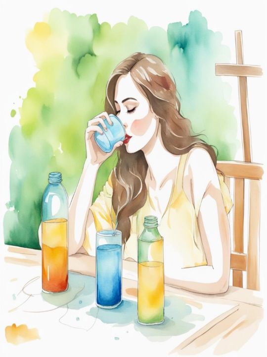 Drinking Alone. - T98 - Paintings & Prints, People & Figures, Portraits, Female - ArtPal