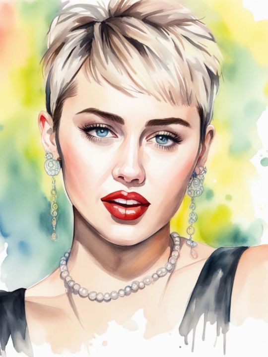 Miley Cyrus - T98 - Paintings & Prints, People & Figures, Celebrity ...