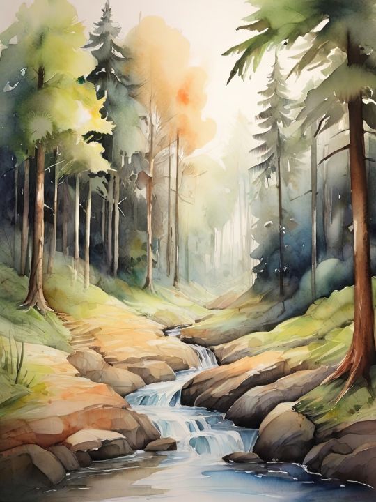 Forest - T98 - Drawings & Illustration, Landscapes & Nature, Forests ...