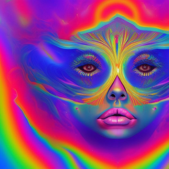 Psychedelic Masquerade - SVK - Digital Art & AI, Fantasy & Mythology ...