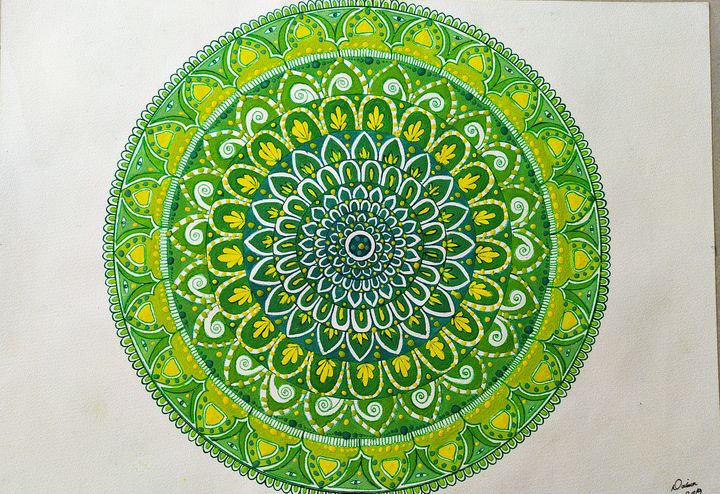 Green mandala - Mandalaart - Paintings & Prints, Ethnic, Cultural ...