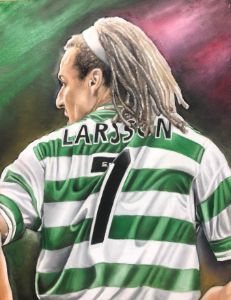Henrik Larsson No. 7 - David Bell Artist - Paintings & Prints, Sports ...