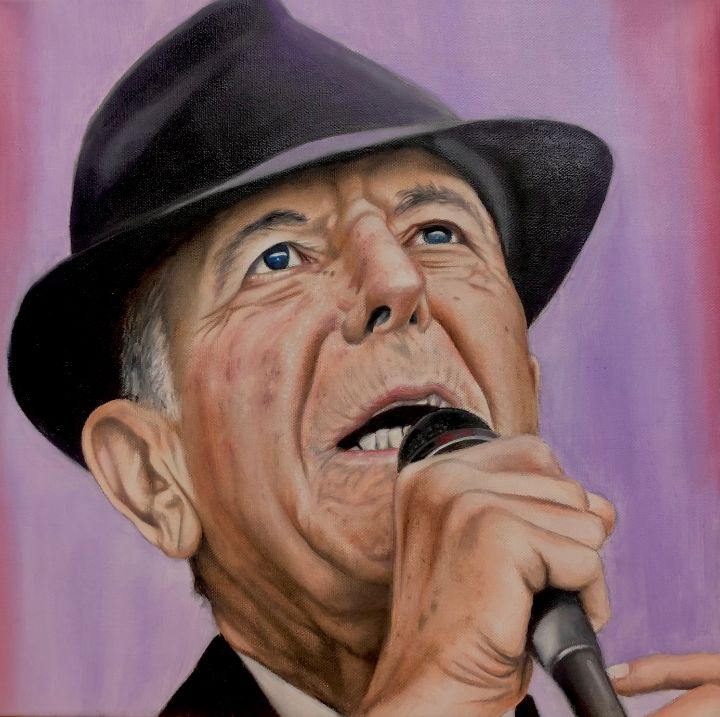 Leonard Cohen - David Bell Artist - Paintings & Prints, Entertainment, Music, Vocal - ArtPal