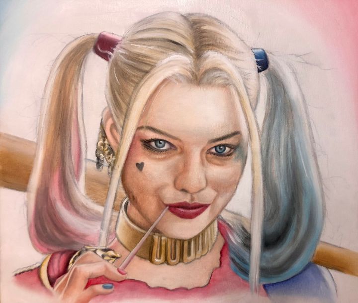 Margot Robbie, Harley Quinn - David Bell Artist - Paintings & Prints, Entertainment, Movies ...