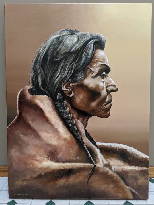 First Nations man. Oil on canvas. - Zozulana Art Gallery - Paintings ...