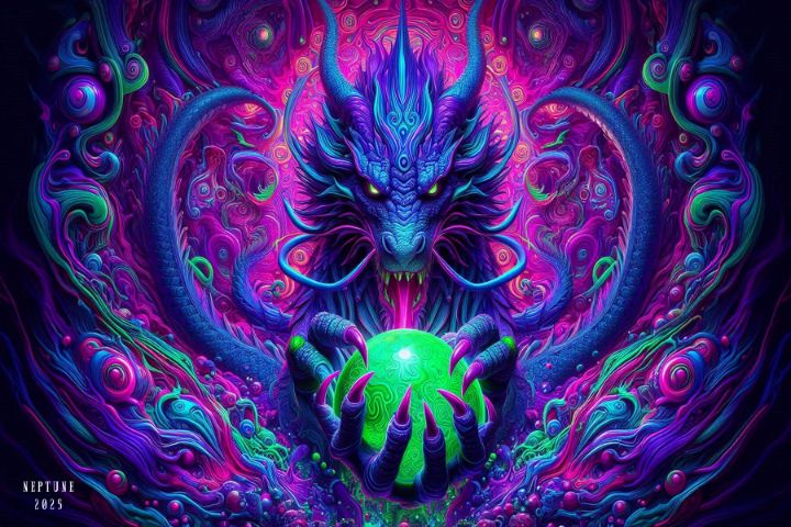 Blue Dragon - Neptune's Gallery - Digital Art & AI, Fantasy & Mythology ...