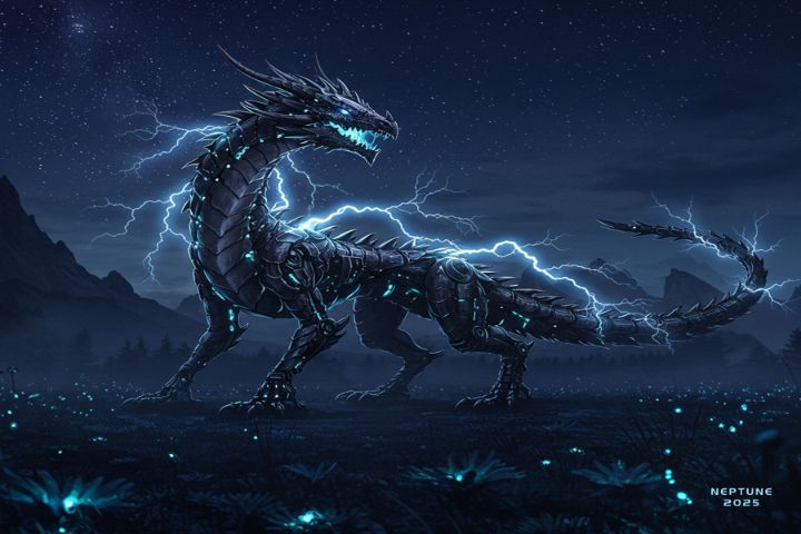 Electric Dragon - Neptune's Gallery - Digital Art & AI, Fantasy ...