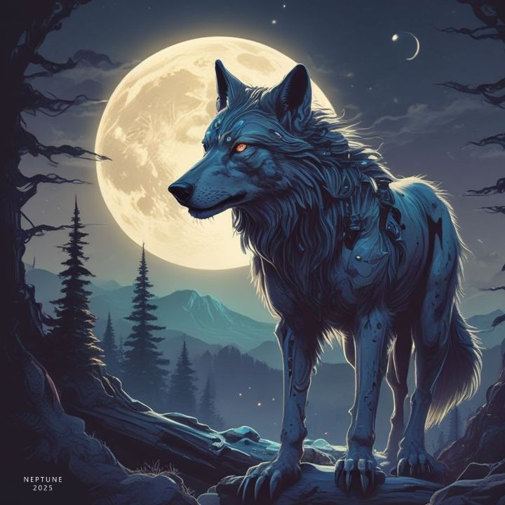 Cyber Wolf 1 - Neptune's Gallery - Digital Art & AI, Animals, Birds ...
