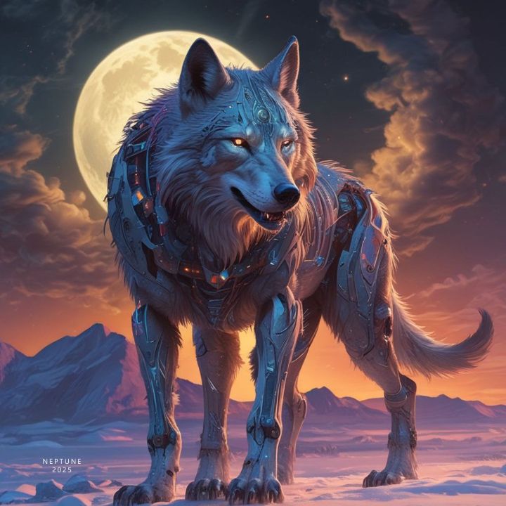 Cyber Wolf 3 - Neptune's Gallery - Digital Art & AI, Animals, Birds ...