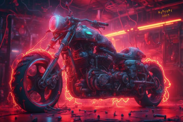 Cyber Bike - Neptune's Gallery - Digital Art & AI, Abstract, Other Abstract - ArtPal