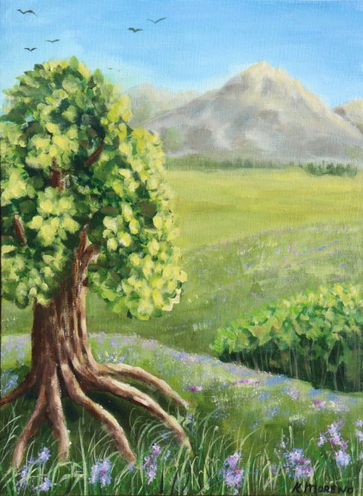Wildflower Hill - Kim Moreno Art - Paintings & Prints, Landscapes ...