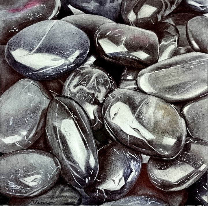 River Stone - KamaArts - Drawings & Illustration, Landscapes & Nature ...