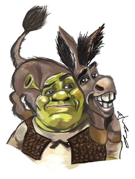 Shrek and donkey - Digital art by Unicorn Scribble - Digital Art & AI ...