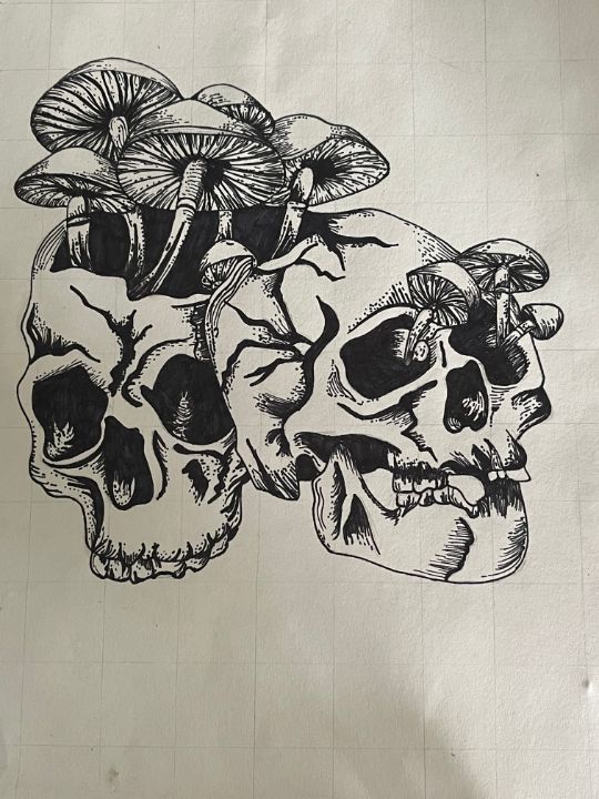 Shroom Skulls - Hailey - Drawings & Illustration, Flowers, Plants ...