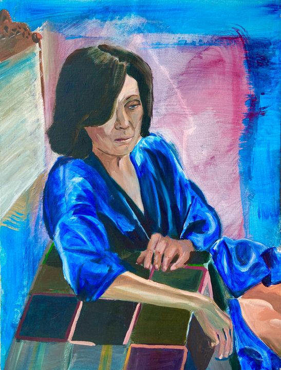 woman in blue robe - Val's Perspective - Paintings & Prints, People ...