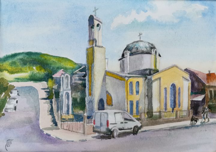 Church in Kosharitsa, Bulgaria - Watercolor painting and sketching by A ...