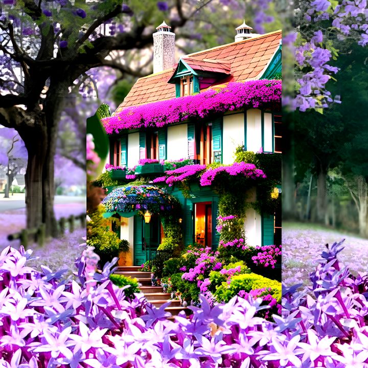 Natural flowers surrounded hom - Creative art - Paintings & Prints ...