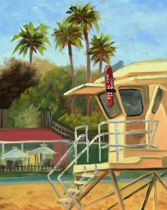 "Crystal Cove lifeguard" - Elisa Arancibia -Studio - Paintings & Prints ...
