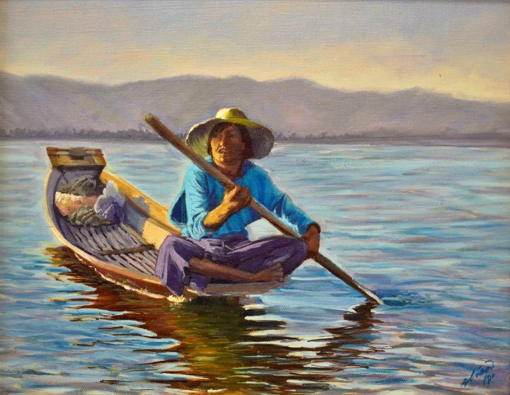 The Fisher - Elisa Arancibia -Studio - Paintings & Prints, Sports ...