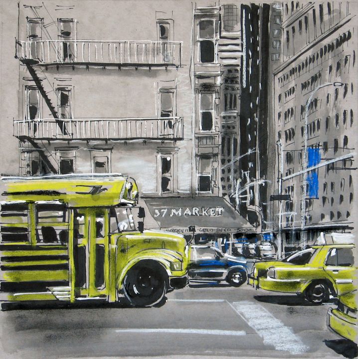 Downtown New York - Pascal Fessler - Drawings & Illustration, Buildings ...