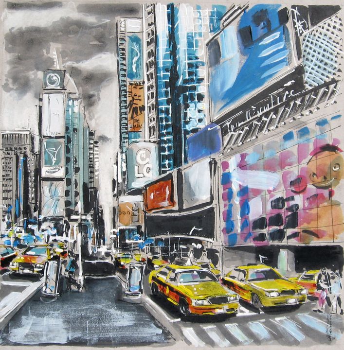 New York City center - Pascal Fessler - Paintings & Prints, Buildings ...