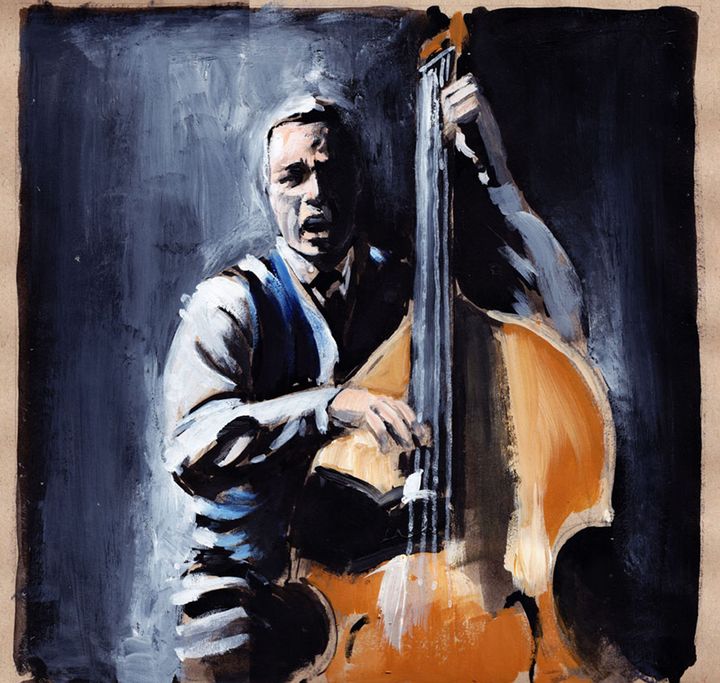 Jazz Series # 12, the bassist - Pascal Fessler - Paintings & Prints ...