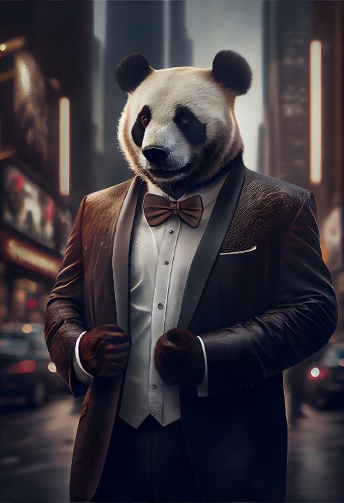 Elegant Bipedal Panda - MYC - Digital Art & AI, Fantasy & Mythology ...
