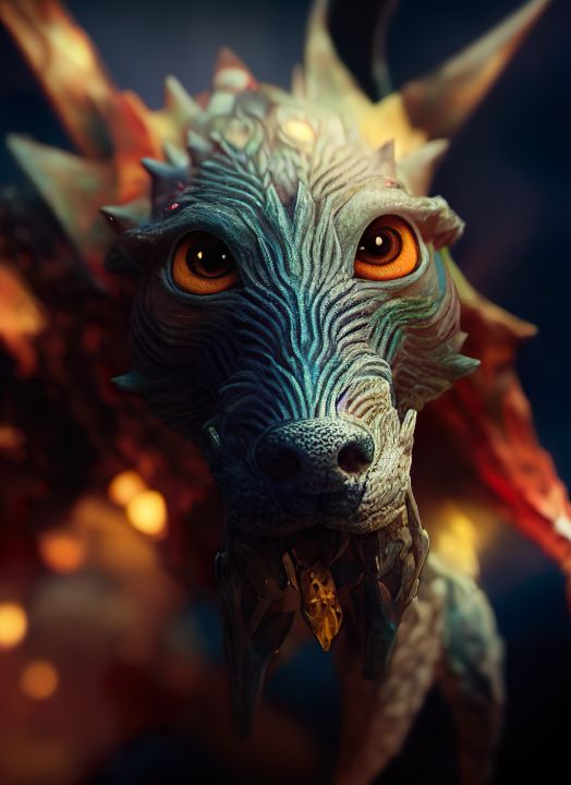 Ancient Dog Dragon - MYC - Digital Art & AI, Animals, Birds, & Fish ...