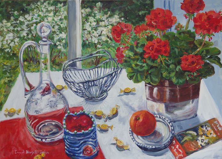 Red Geraniums - Ingrid Dohm - Paintings & Prints, Still Life, Floral ...