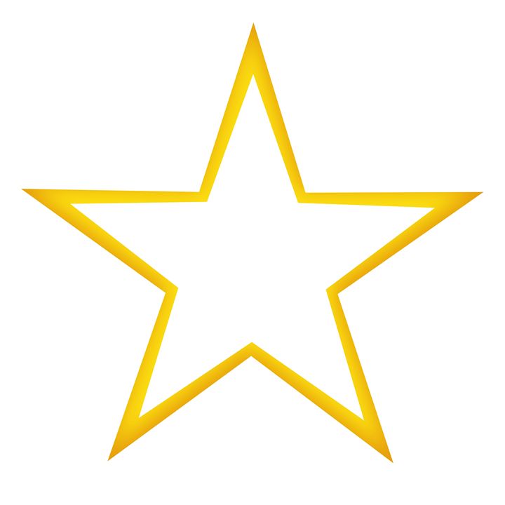 Yellow Star Outline on White - Laura Nybeck's Art - Digital Art & AI ...