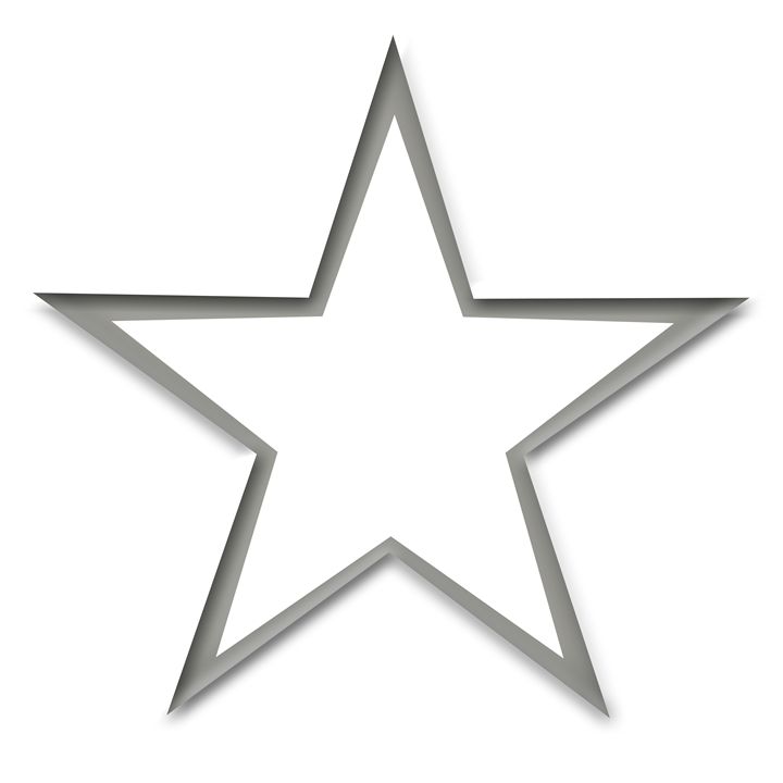 Large Silver Star Outline on White - Laura Nybeck's Art - Digital Art ...