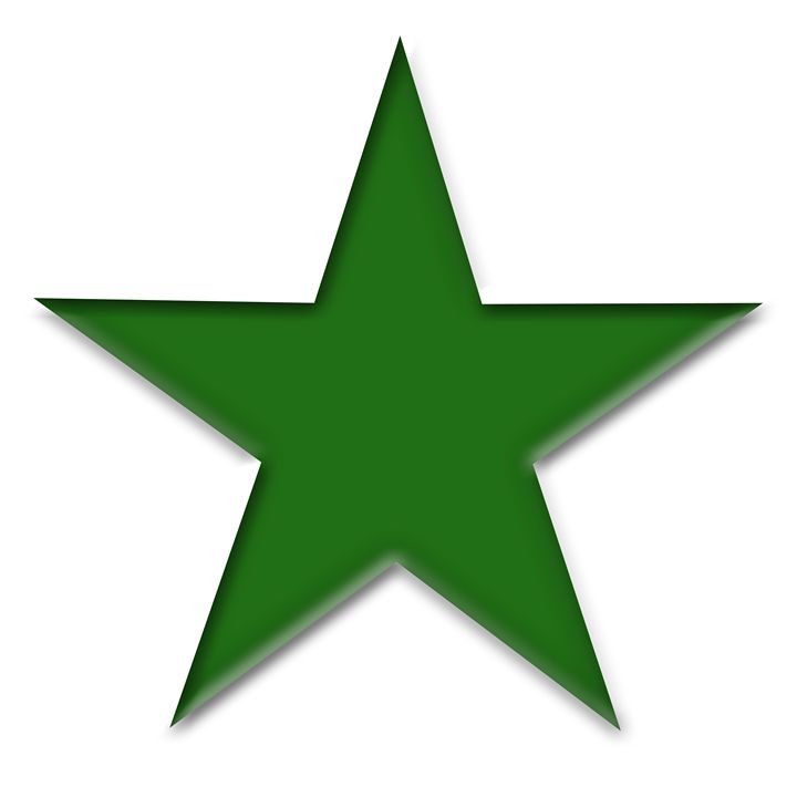 Large Green Solid Star on White - Laura Nybeck's Art - Digital Art & AI ...
