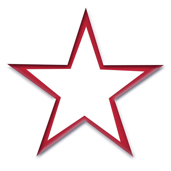Red Star Outline on White - Laura Nybeck's Art - Digital Art & AI ...