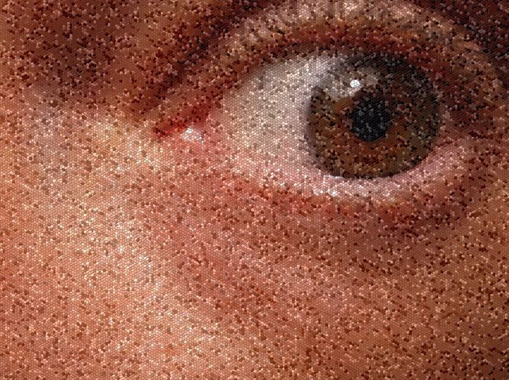 Tiled Brown Eye - Laura Nybeck's Art - Digital Art & AI, Abstract ...