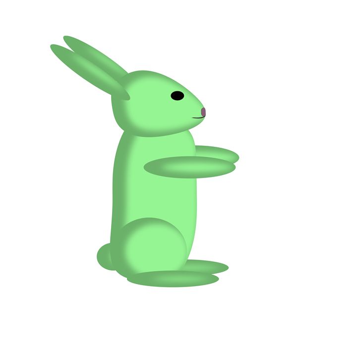 Large Green Rabbit - Laura Nybeck's Art - Digital Art & AI, Holidays ...