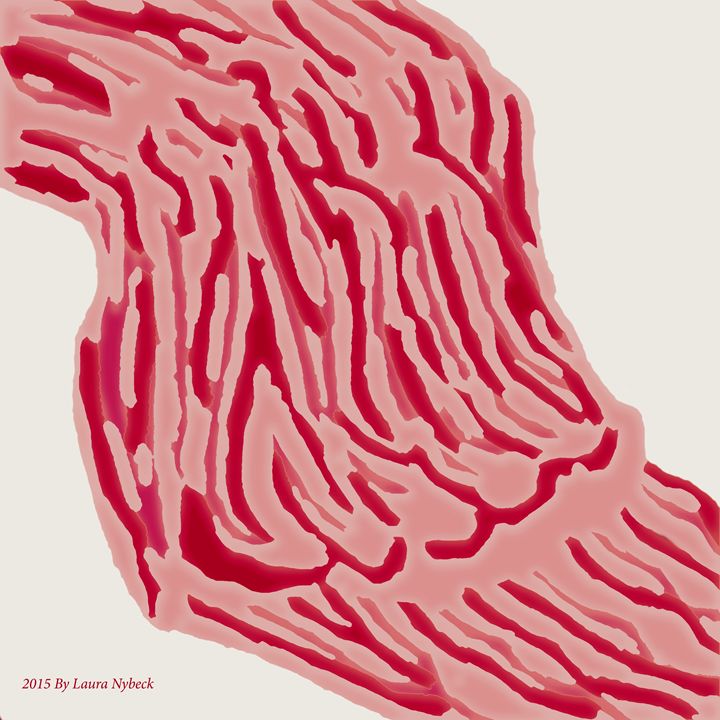 Red Waterfall on White - Laura Nybeck's Art - Paintings & Prints ...