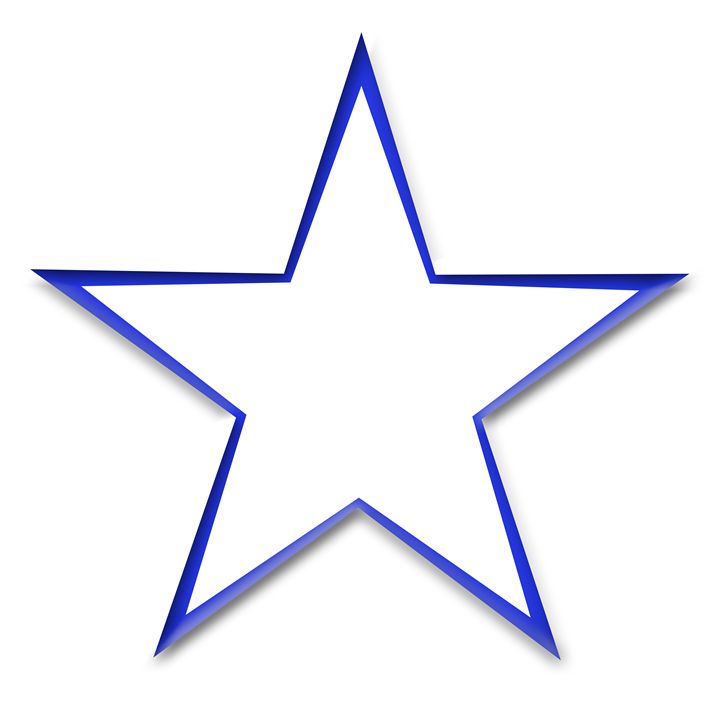 Large Blue Outline Star on White - Laura Nybeck's Art - Digital Art ...