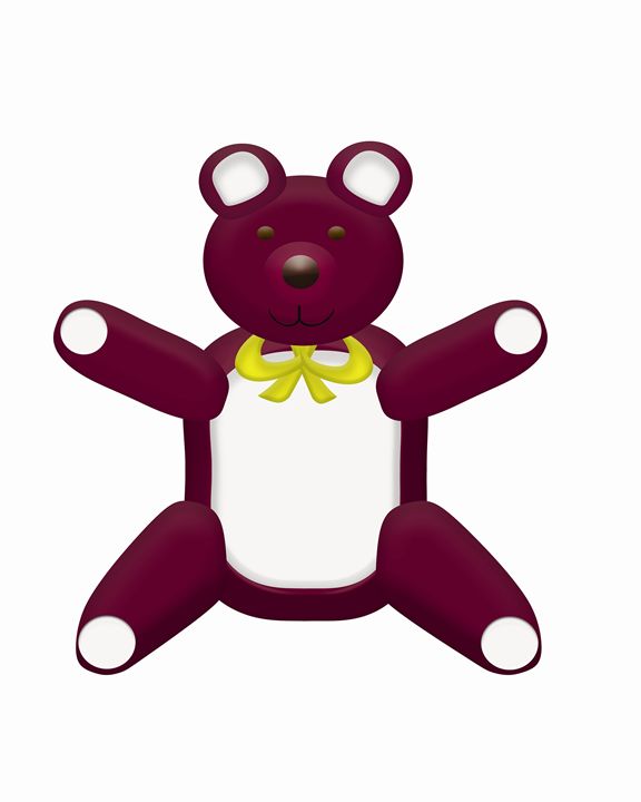 Large Maroon Teddy Bear - Laura Nybeck's Art - Digital Art & AI ...