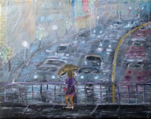 Rainy Overpass - Vince Motel - Paintings & Prints, Buildings ...