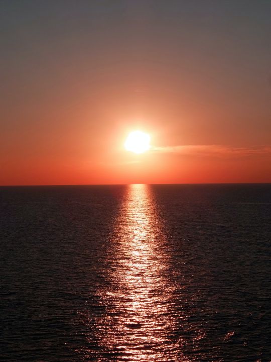 Orange Sunset Ocean Landscapes
