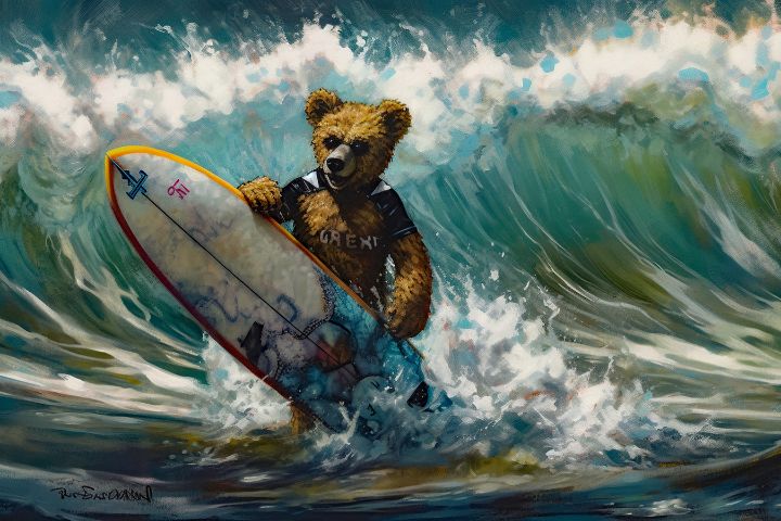 Surfing Teddy Bear 2 - Inclusive Art - Digital Art & AI, Sports ...