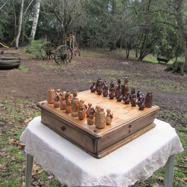 Hand carved chess - Rubén Rodríguez Aradas - Sculptures & Carvings ...