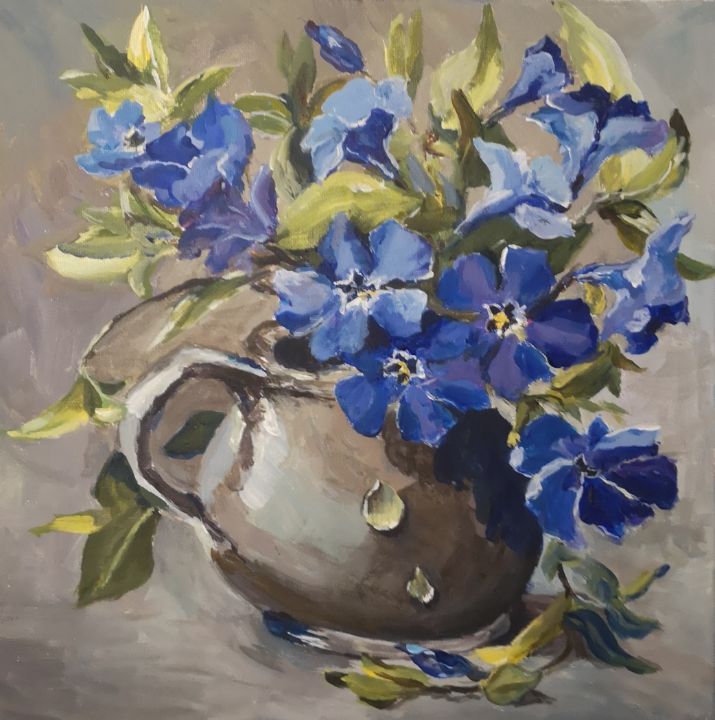 Blue Flower - Hui Tong - Paintings & Prints, Flowers, Plants, & Trees ...