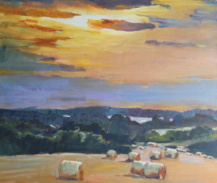 Sunset field - Hui Tong - Paintings & Prints, Landscapes & Nature ...