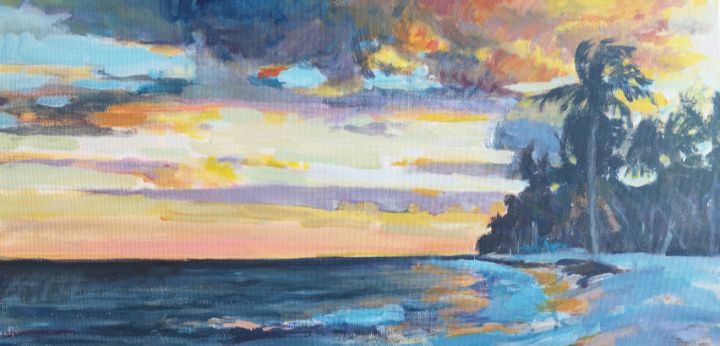 Sunset Beach - Hui Tong - Paintings & Prints, Landscapes & Nature ...