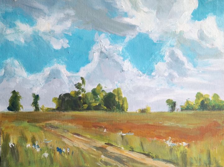 Summer Field - Hui Tong - Paintings & Prints, Landscapes & Nature ...