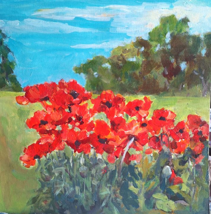 Red Poppy - Hui Tong - Paintings & Prints, Flowers, Plants, & Trees ...