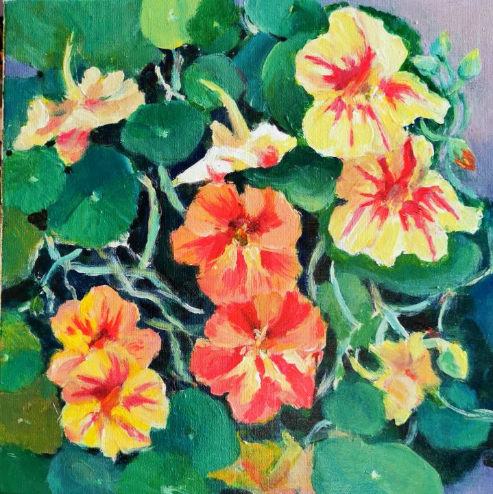 Nasturtium - Hui Tong - Paintings & Prints, Flowers, Plants, & Trees ...