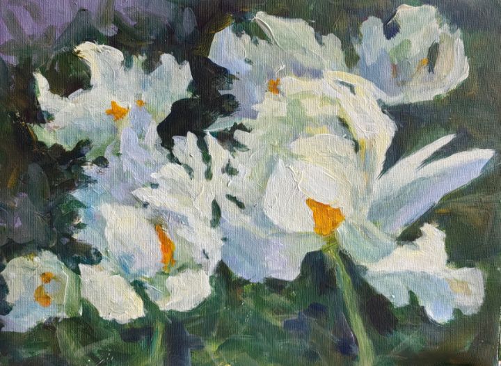 White peony - Hui Tong - Paintings & Prints, Flowers, Plants, & Trees ...